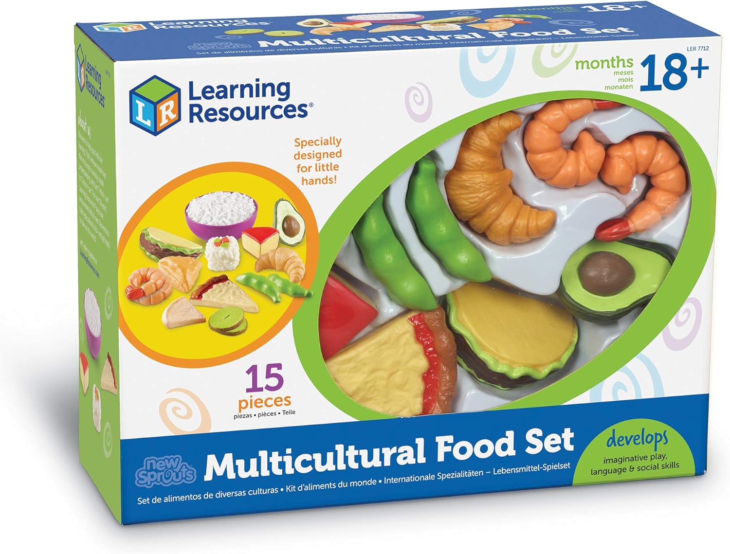 Learning Resources New Sprouts Multicultural Play Food Set - 15 Pieces ...