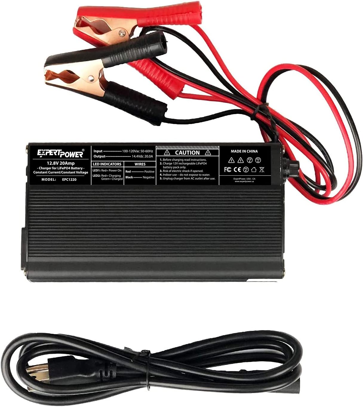 ExpertPower 12V 20A Smart Charger for Lithium LiFePO4 Deep Cycle ...