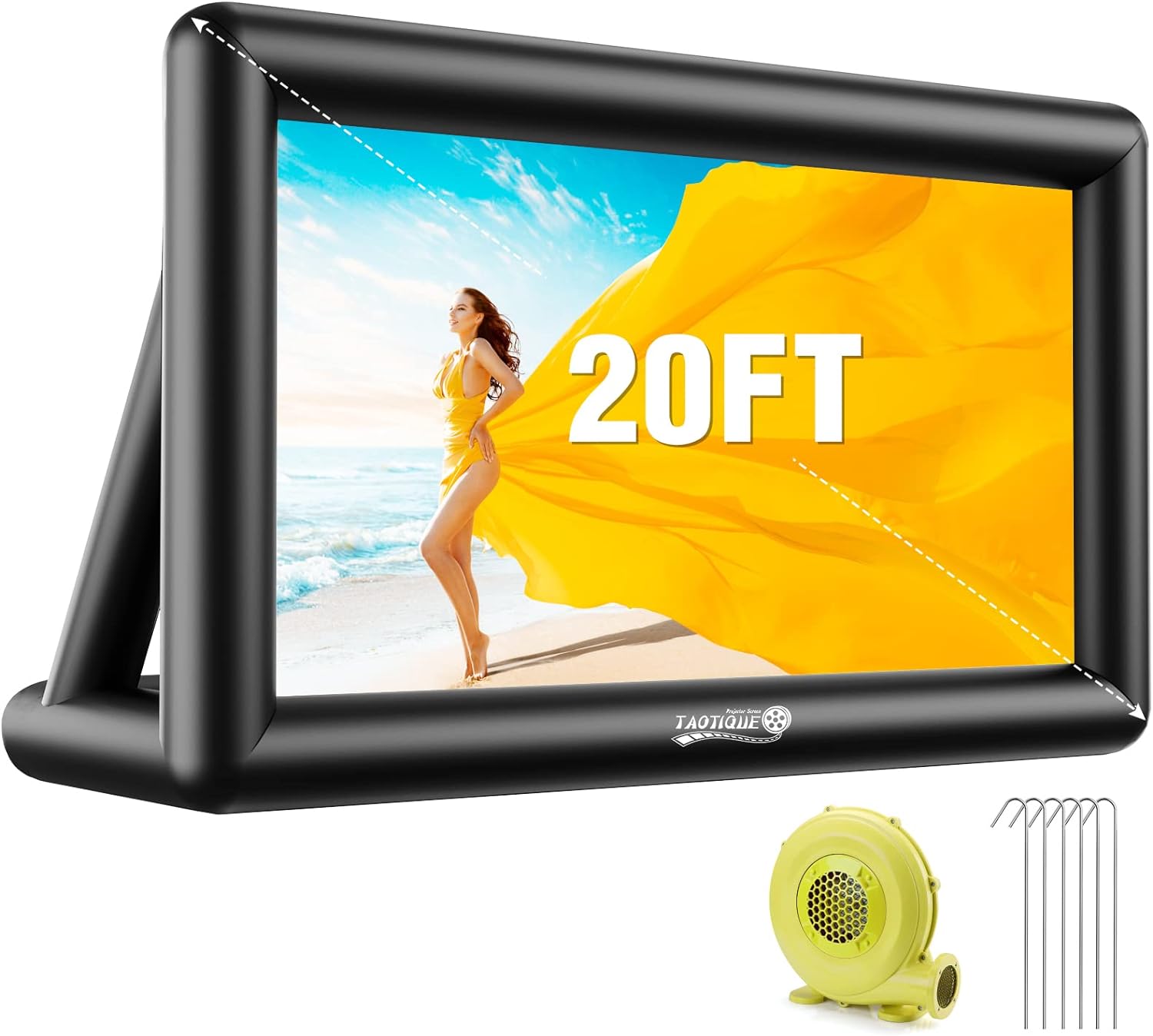 Outdoor Movie Screen, Taotique 20 Feet Inflatable Projector Screen ...