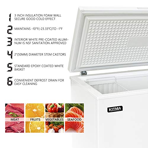 Commercial Chest Freezer - Kitma 9.6 Cu. Ft Deep Ice Cream Freezer with ...