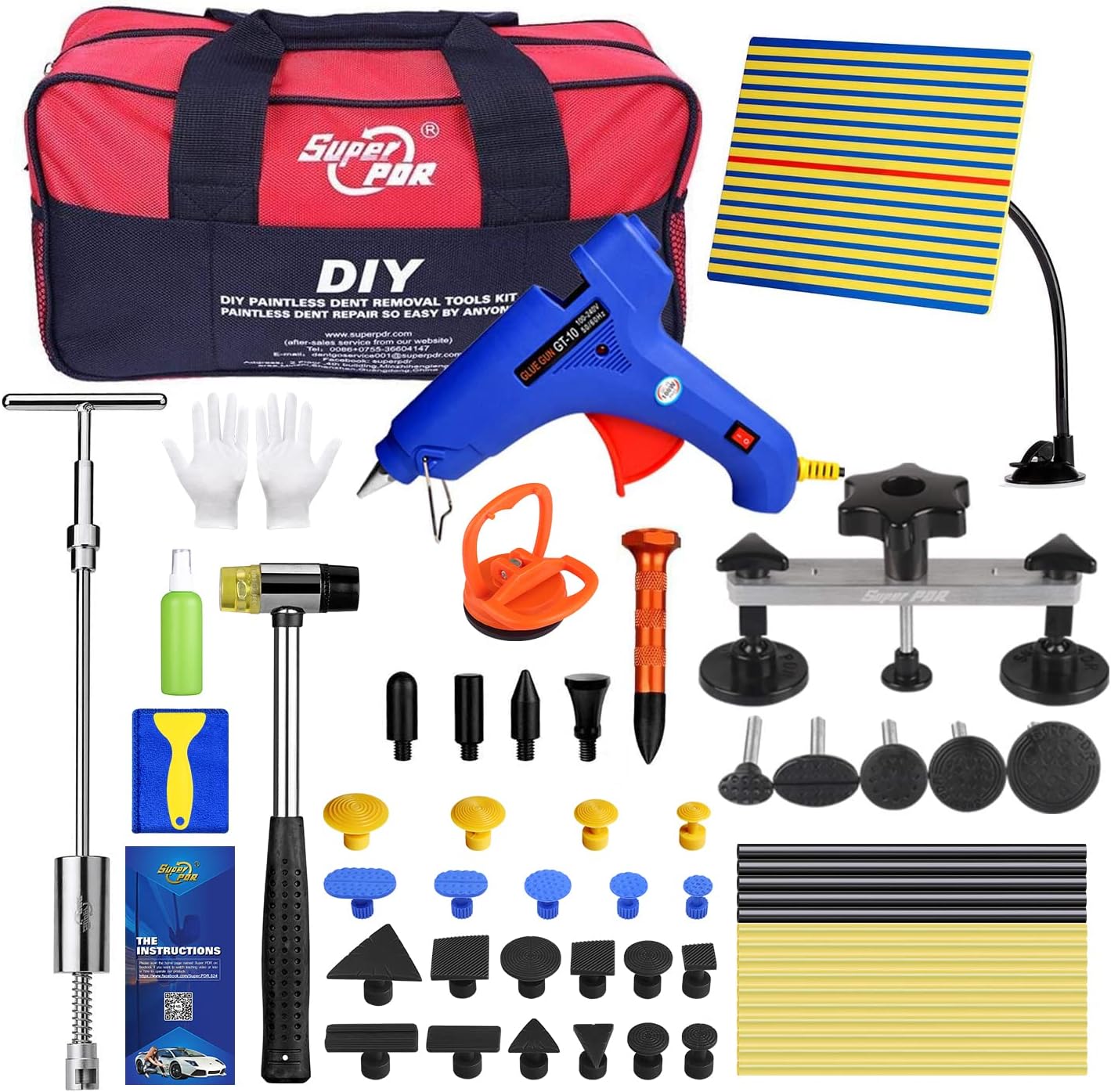 Fly5D 53Pcs PDR kit Auto Body Paintless Dent Repair Removal Tool Kits ...