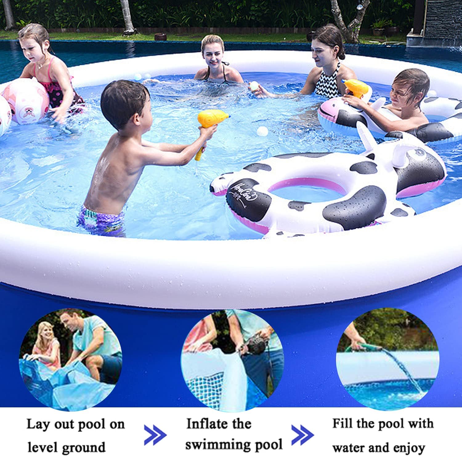 Family Inflatable Swimming Pools Above Ground, Portable Outdoor ...