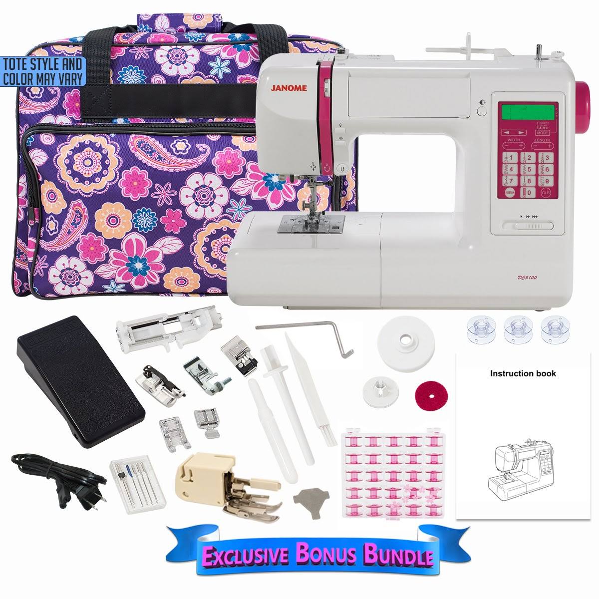 Janome DC5100 Computerized Sewing Machine with Bonus Bundle - Lorphan