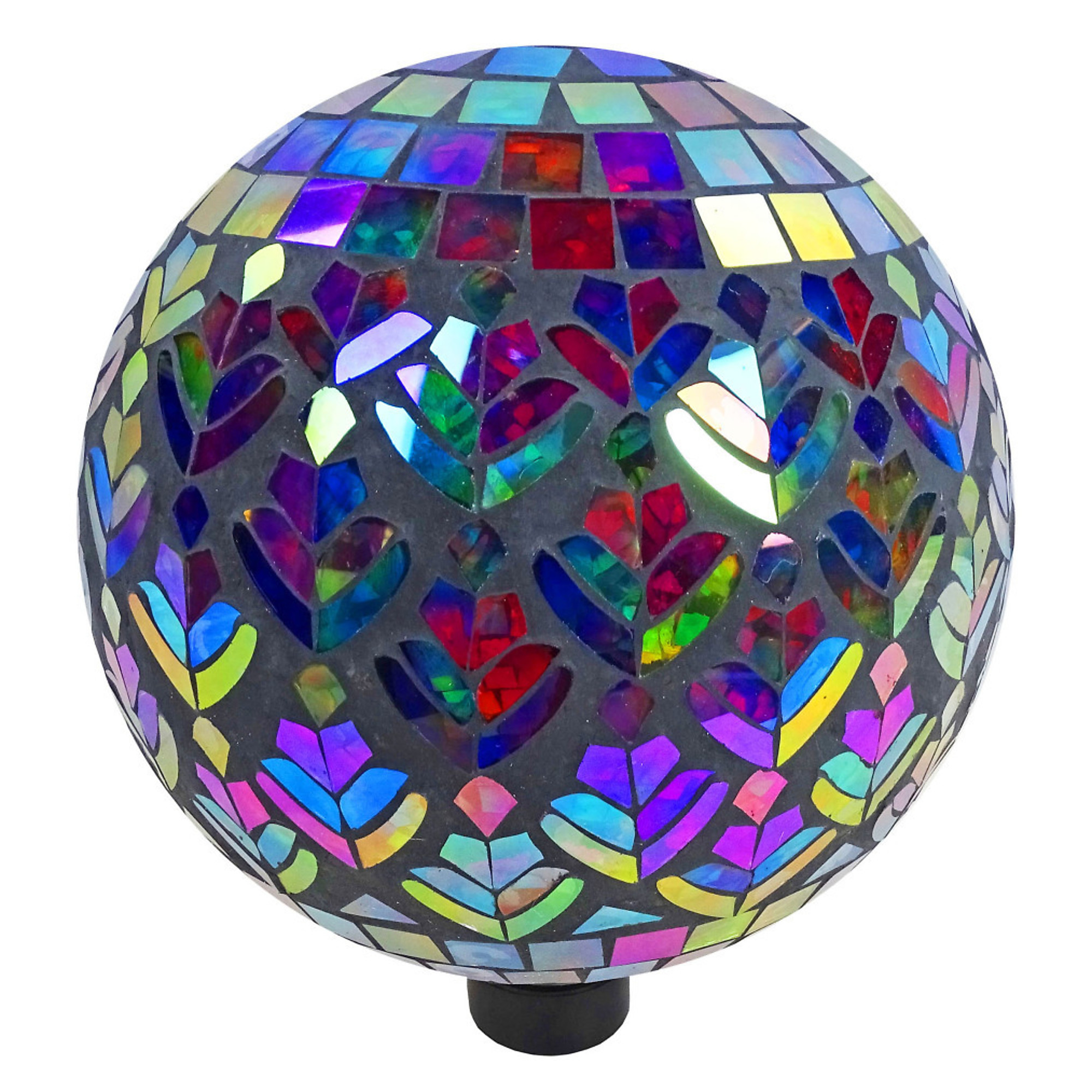 Alpine Corporation, Mosaic Peacock Gazing Ball Iridescent Glass 10in ...
