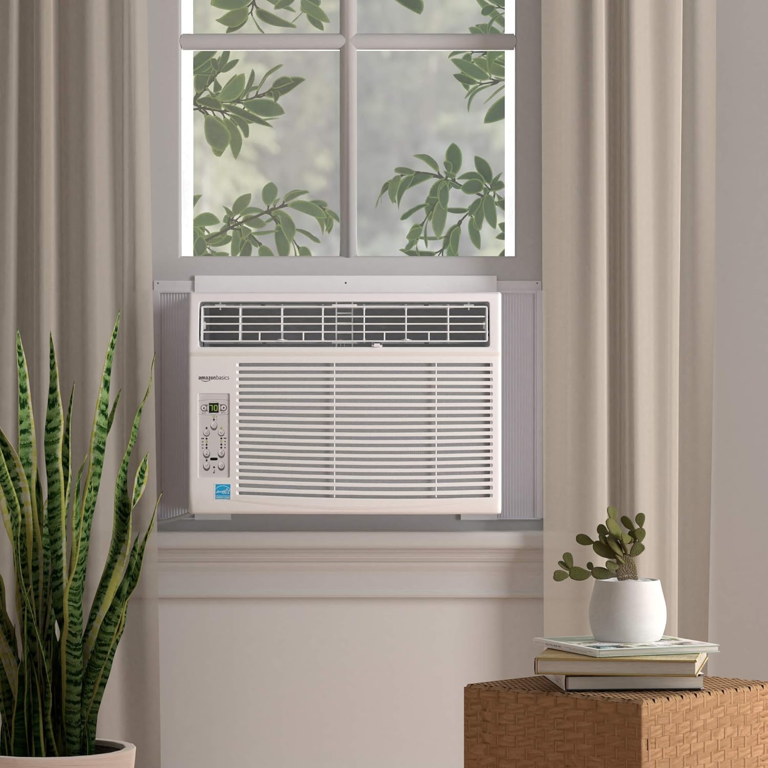 Amazon Basics Window-Mounted Air Conditioner with Remote - Cools 550 ...