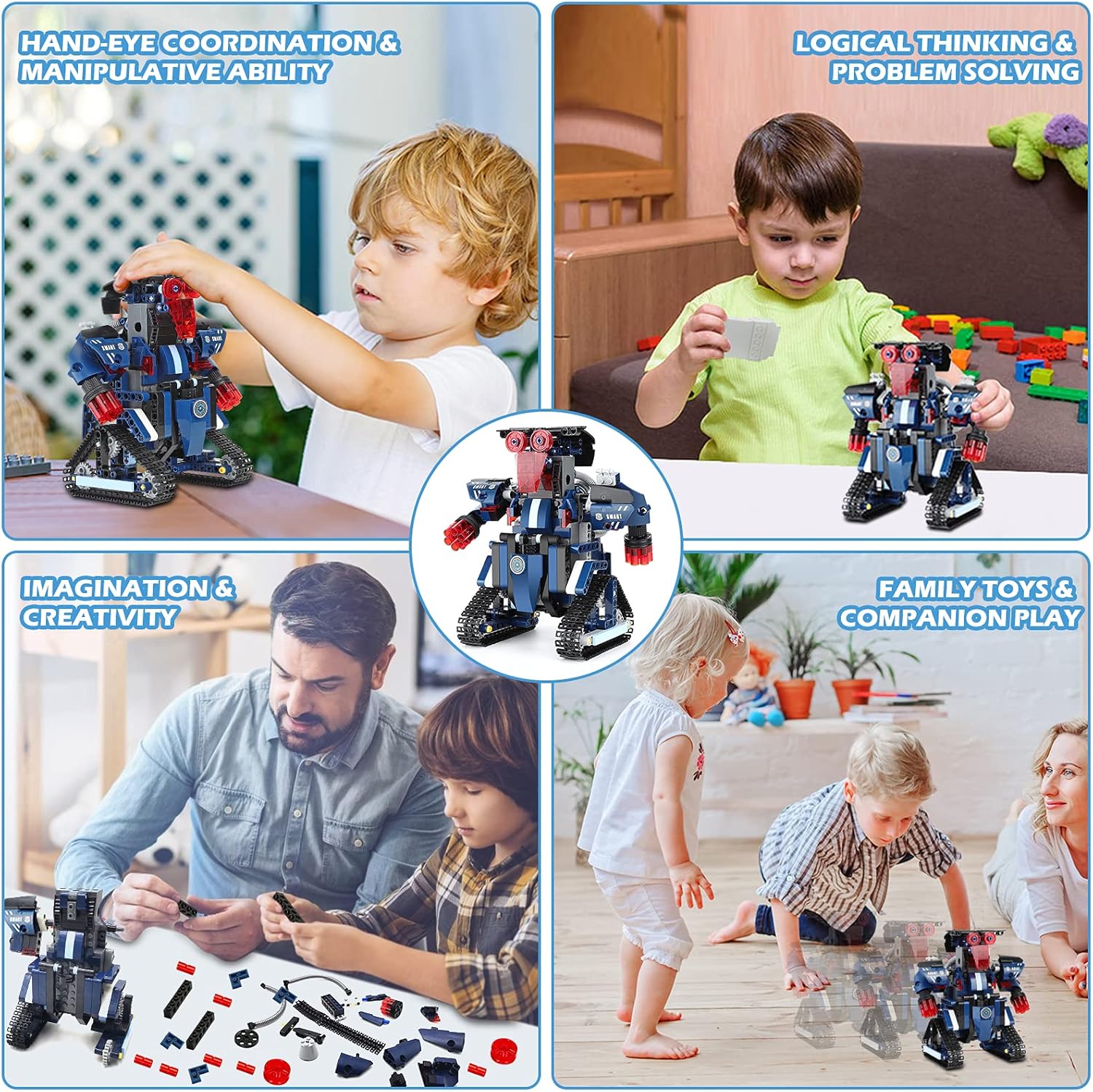 Robot Building Kit,STEM Remote Control Robot Toys for for Kids 12 and More, RC Robot Blocks Toys ...