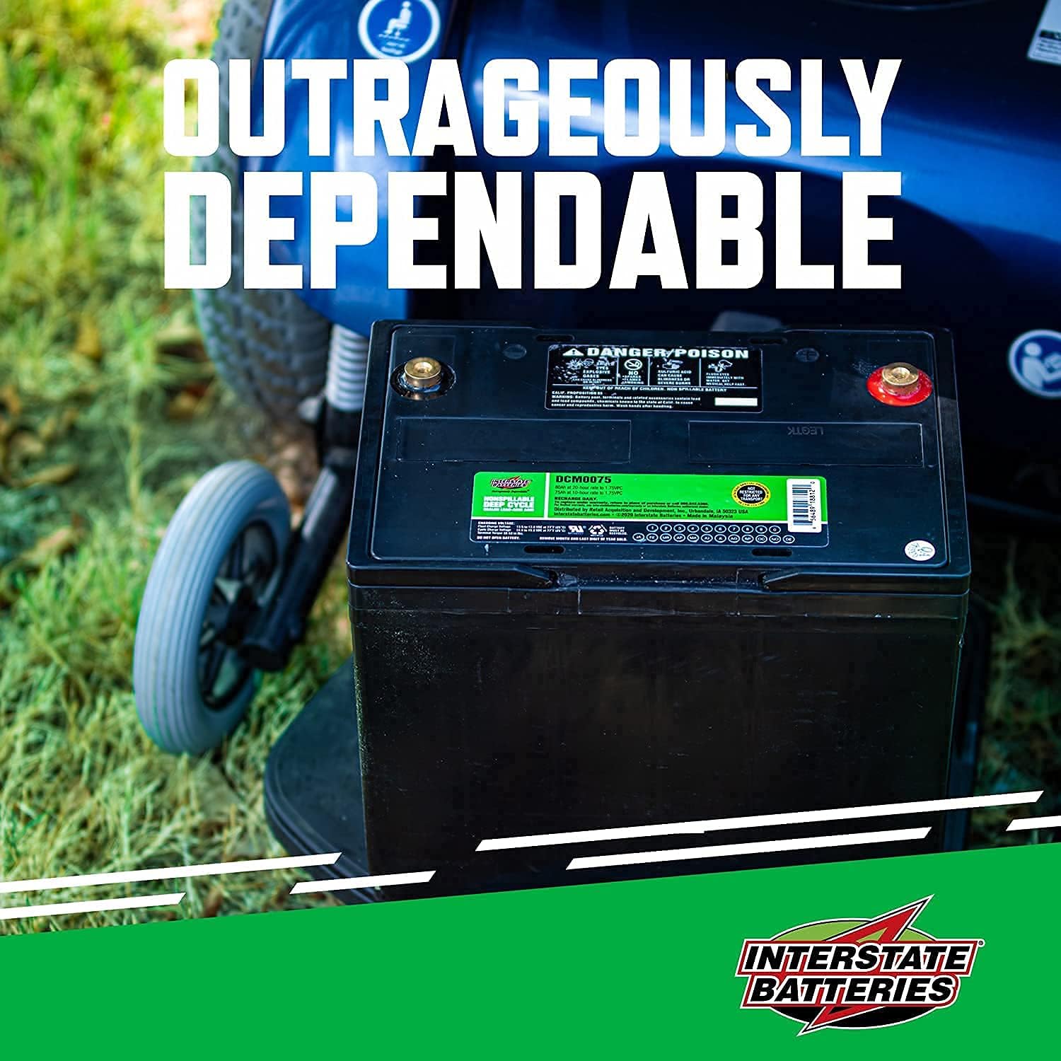 Interstate Batteries 12V 55Ah Deep Cycle Battery (DCM0055) Sealed Lead Acid Rechargeable SLA AGM ...