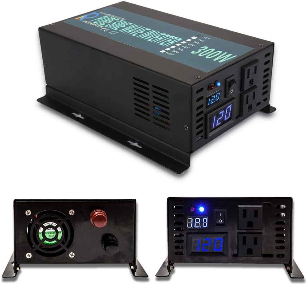 WZRELBRBP30024B1 Strong Car Power Inverter LED Display 300W Pure Sine ...