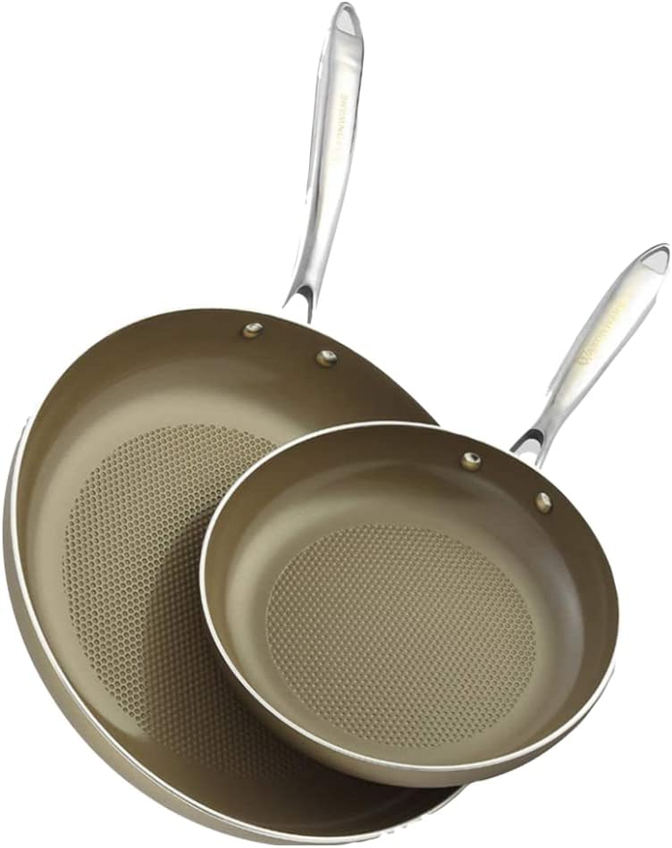 WaxonWare Hive 2 Piece Set - Nonstick Frying Pan Ceramic Cookware Set ...