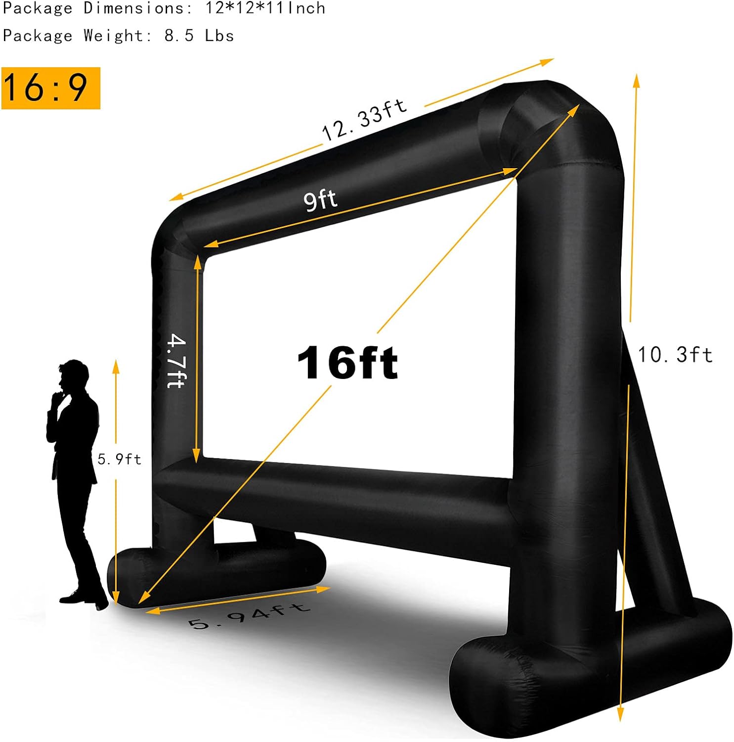 OUTTOY 14 FT Inflatable Movie Screen Blow up Mega Movie Projection ...