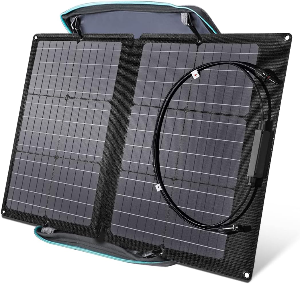 EF ECOFLOW 60W Foldable Solar Panel for Power Station, Portable Solar ...