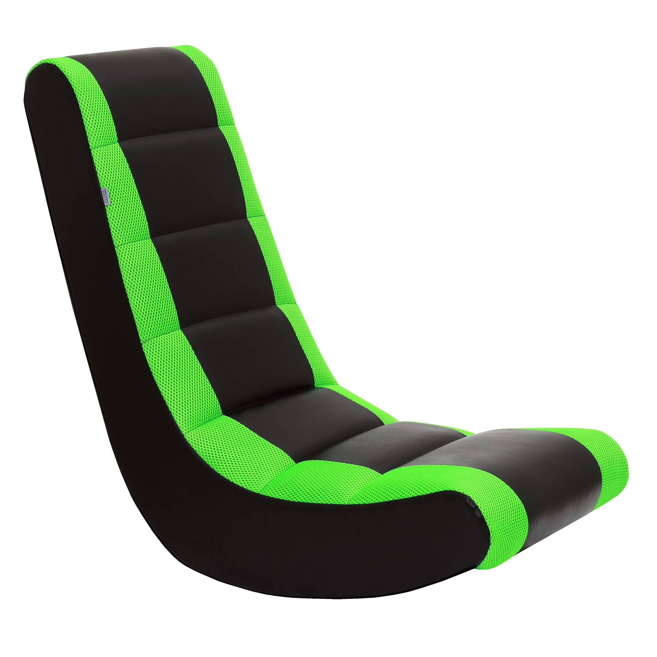 The Crew Furniture Classic Video Rocker Gaming Chair, Black/Neon Green ...