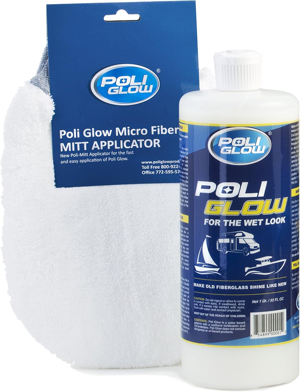 Poli Glow & Mitt Applicator — Fiberglass Restorer Plus Smooth Surface ...