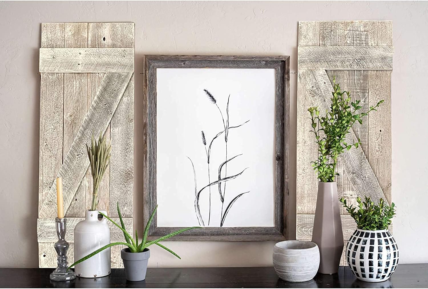 BarnwoodUSA | Rustic Farmhouse Window Shutters (Set of 2) | Made of 100 ...