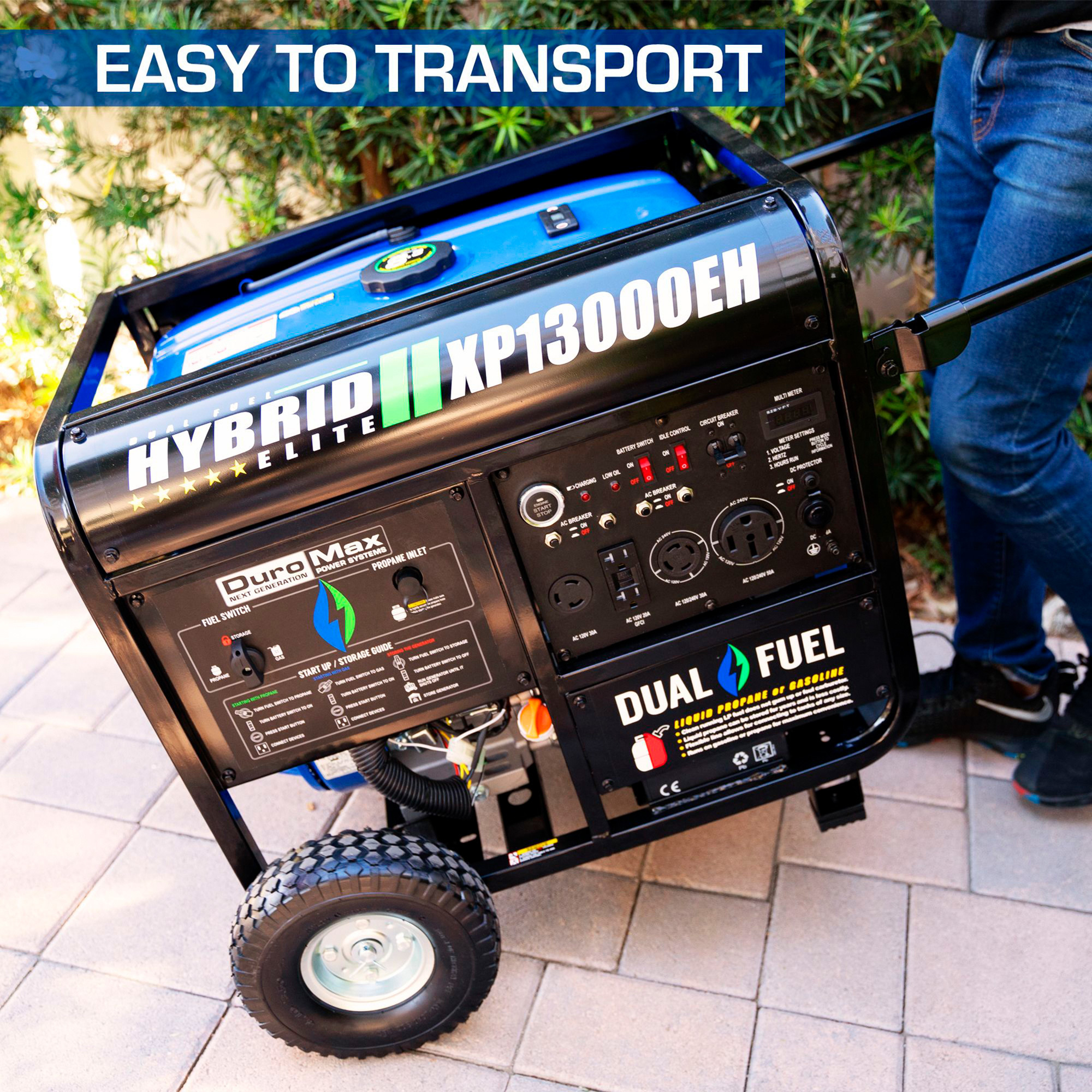 DuroMax Portable Dual Fuel Generator, 13,000 Surge Watts, 10,500 Rated ...