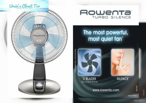 Rowenta VU2531 Turbo Silence Oscillating 12-Inch Table Fan Powerful and ...