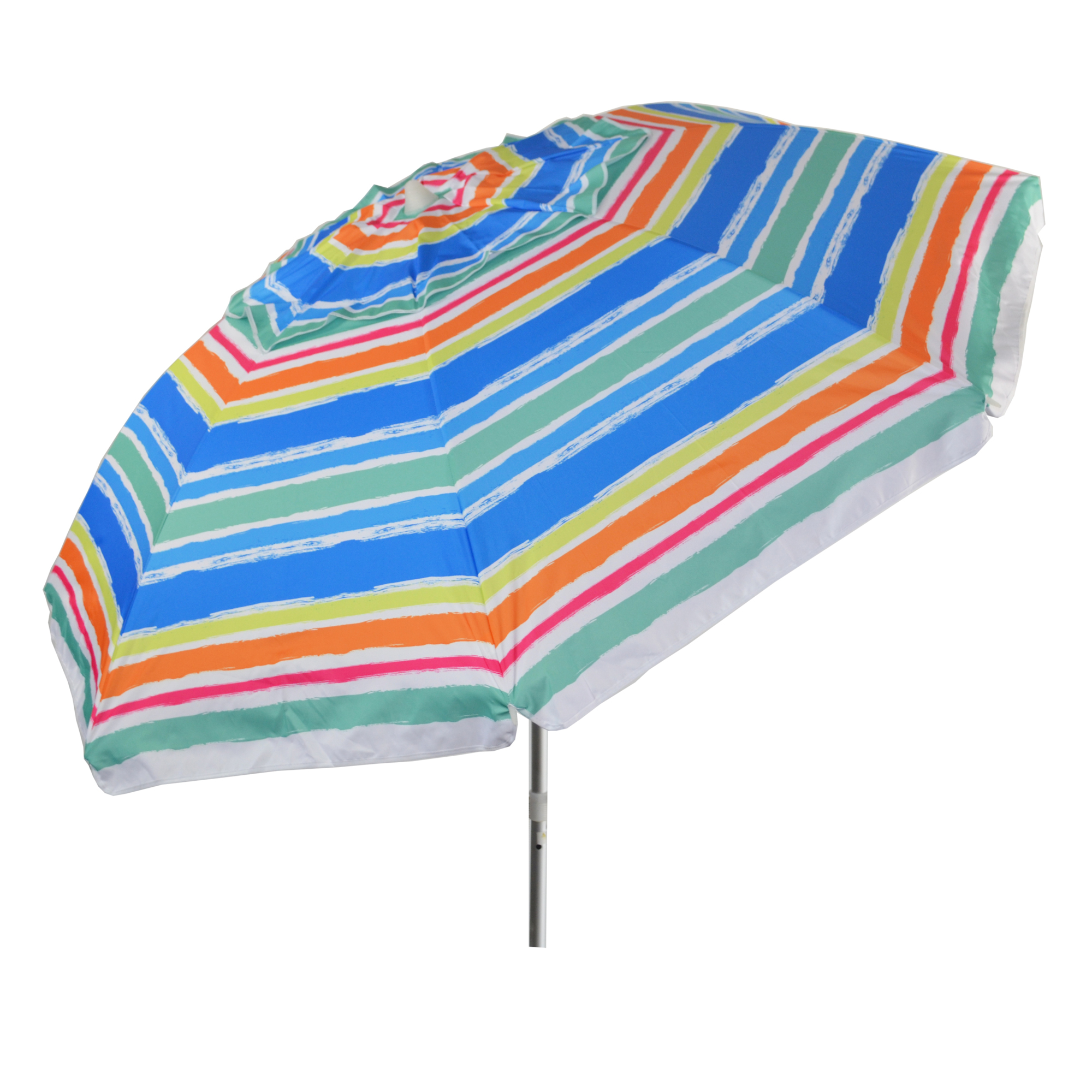 Heininger DestinationGear, 7ft. Multi-Color Striped Beach Umbrella ...