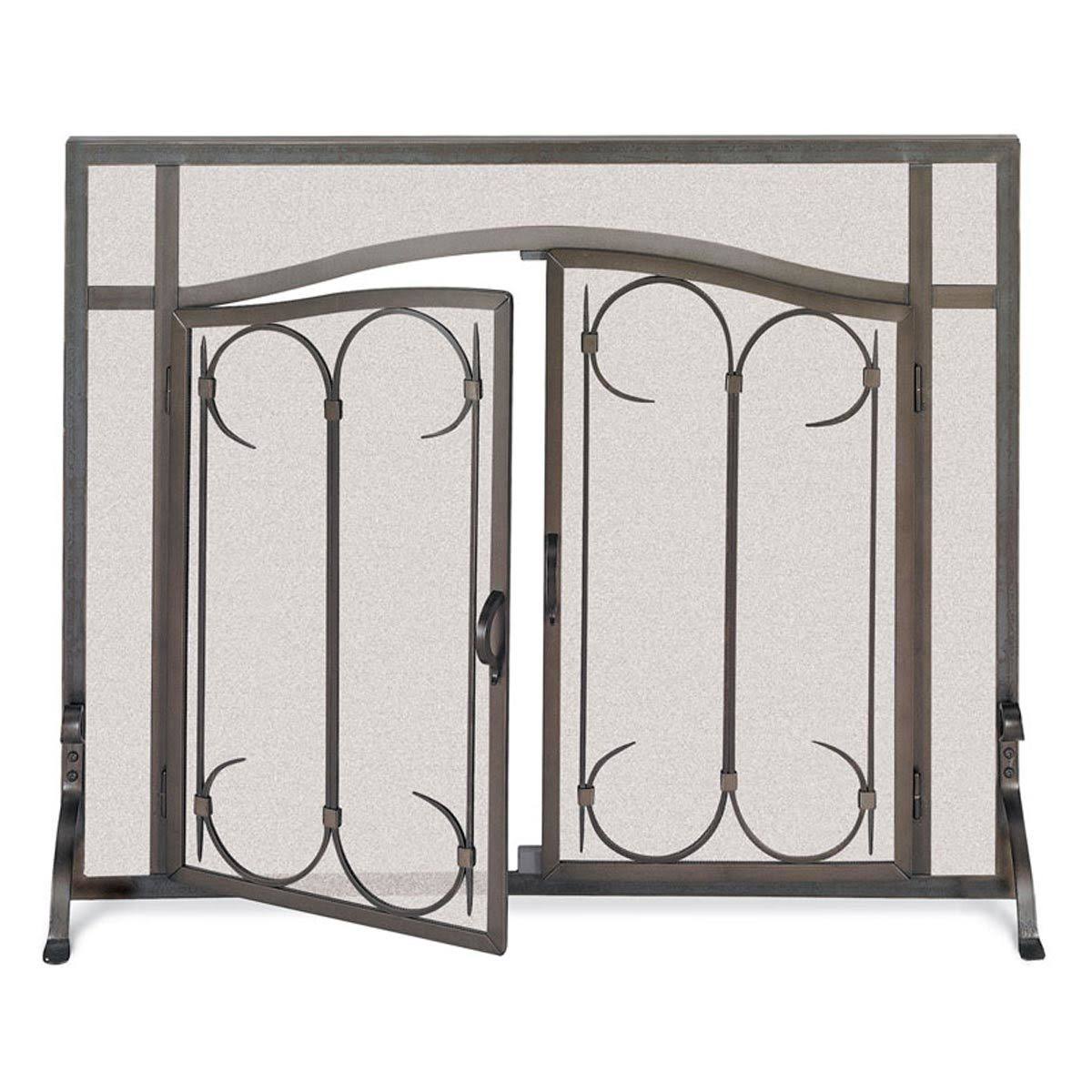 Pilgrim 18427 Iron Gate Screen with Doors - Burnished Black - Revivalcandy