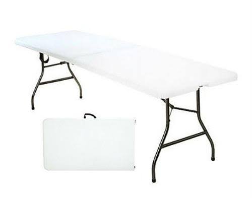 White Center Folding 6-Foot Plastic Portable Table Lightweight Outdoor ...