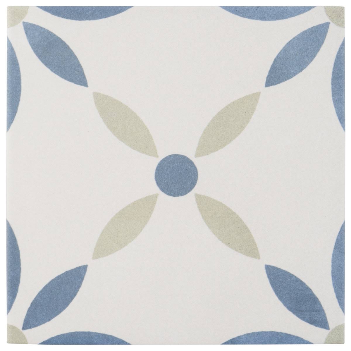 Ivy Hill Tile Aster Blue and Green Square 9 in. x 9 in. Matte Porcelain ...