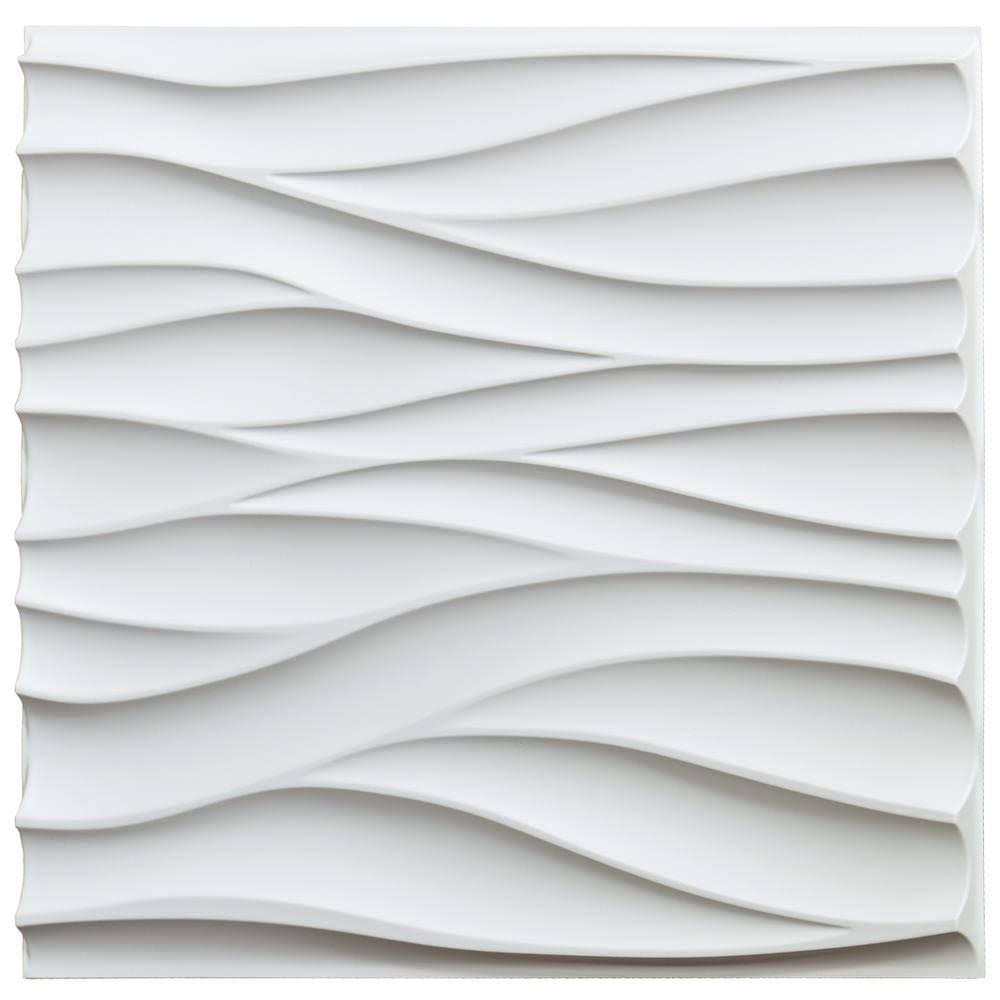 Art3dwallpanels 19.7 in. x 19.7 in. White PVC 3D Wall Panels Wave Wall ...