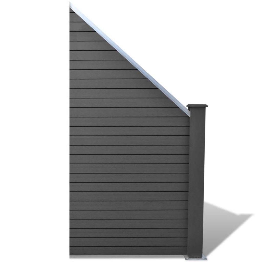 vidaXL Slanted WPC Garden Fence Panel Gray - Revivalcandy