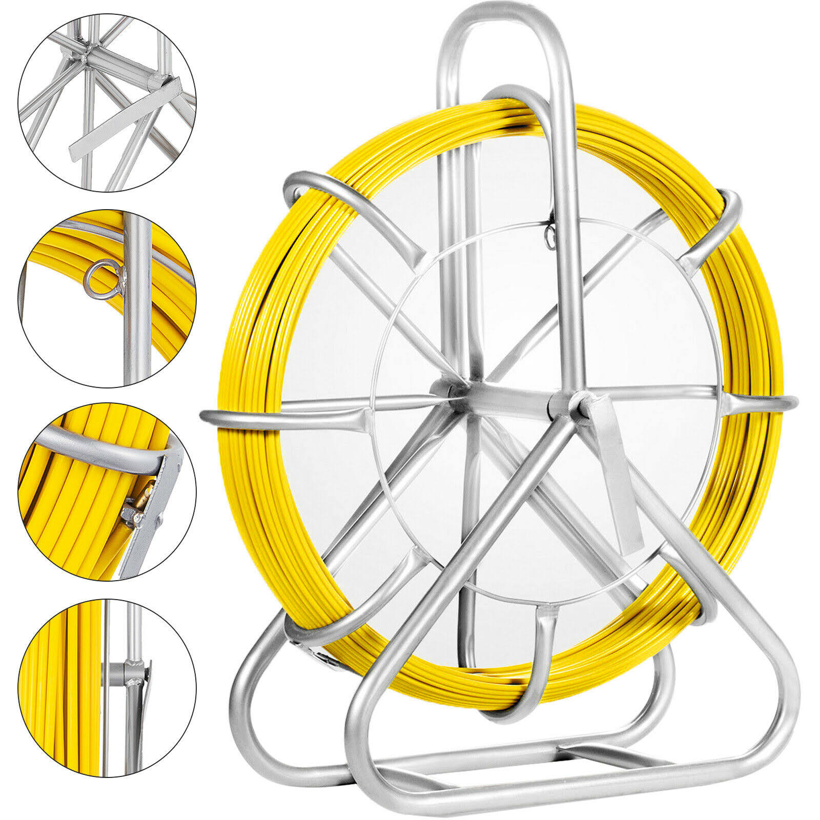 Vevor 130M/425ft Fish Tape 6mm Fiberglass Wire Cable Running Rod Duct ...