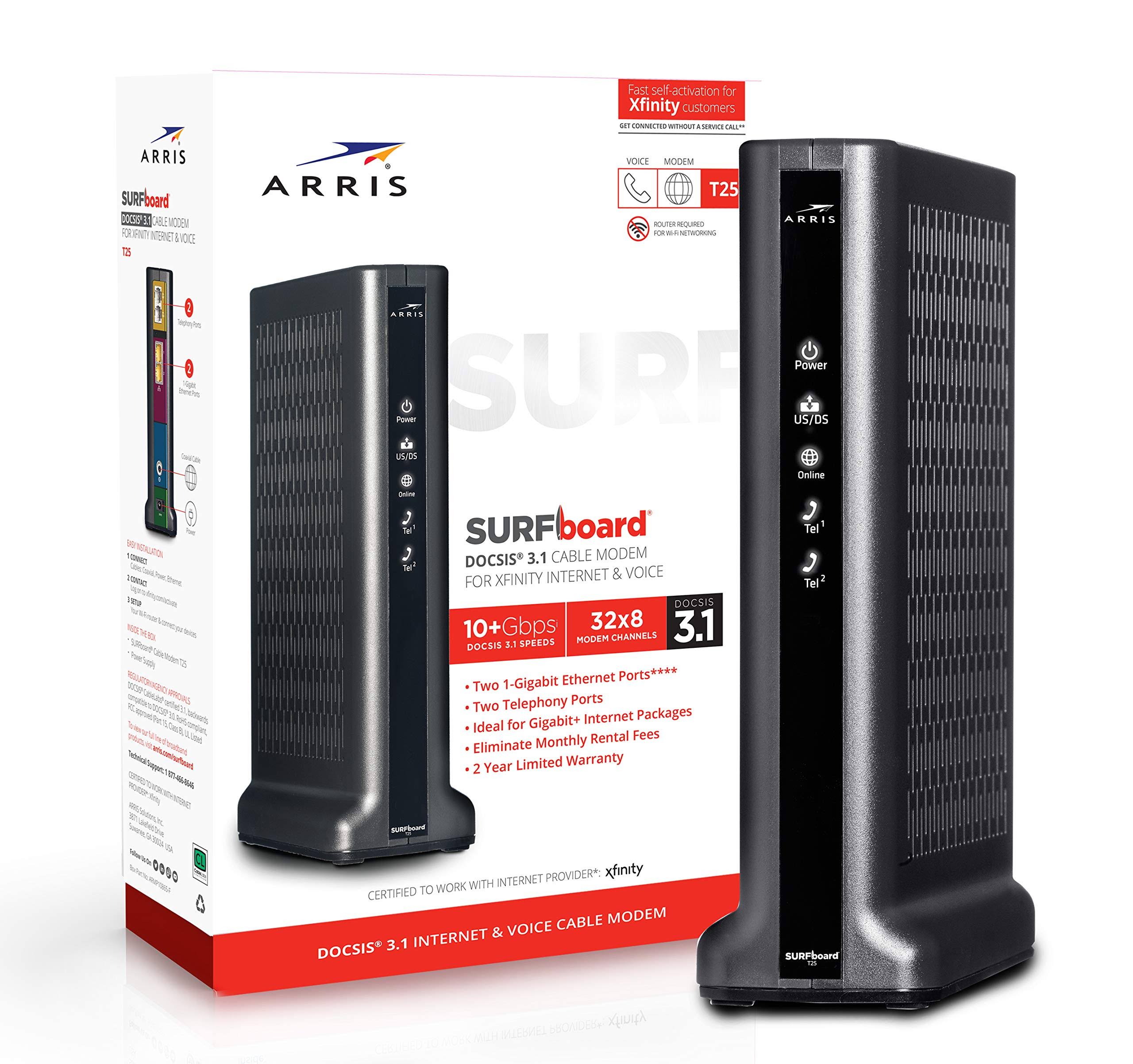 ARRIS Surfboard T25 Docsis 3.1 Gigabit Cable Modem, Certified for ...