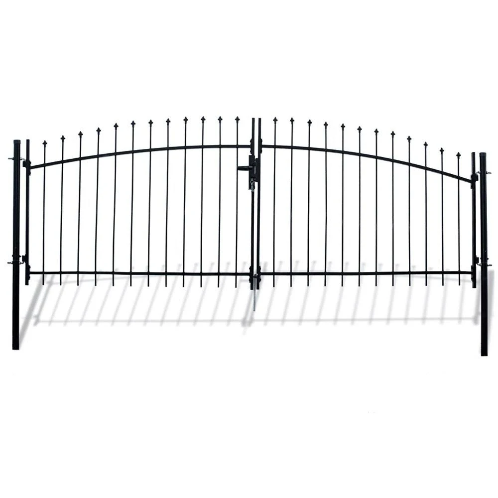 Aleko DWGD11X5 DIY Arched Steel Dual Swing Driveway Gate Kit with Lock ...