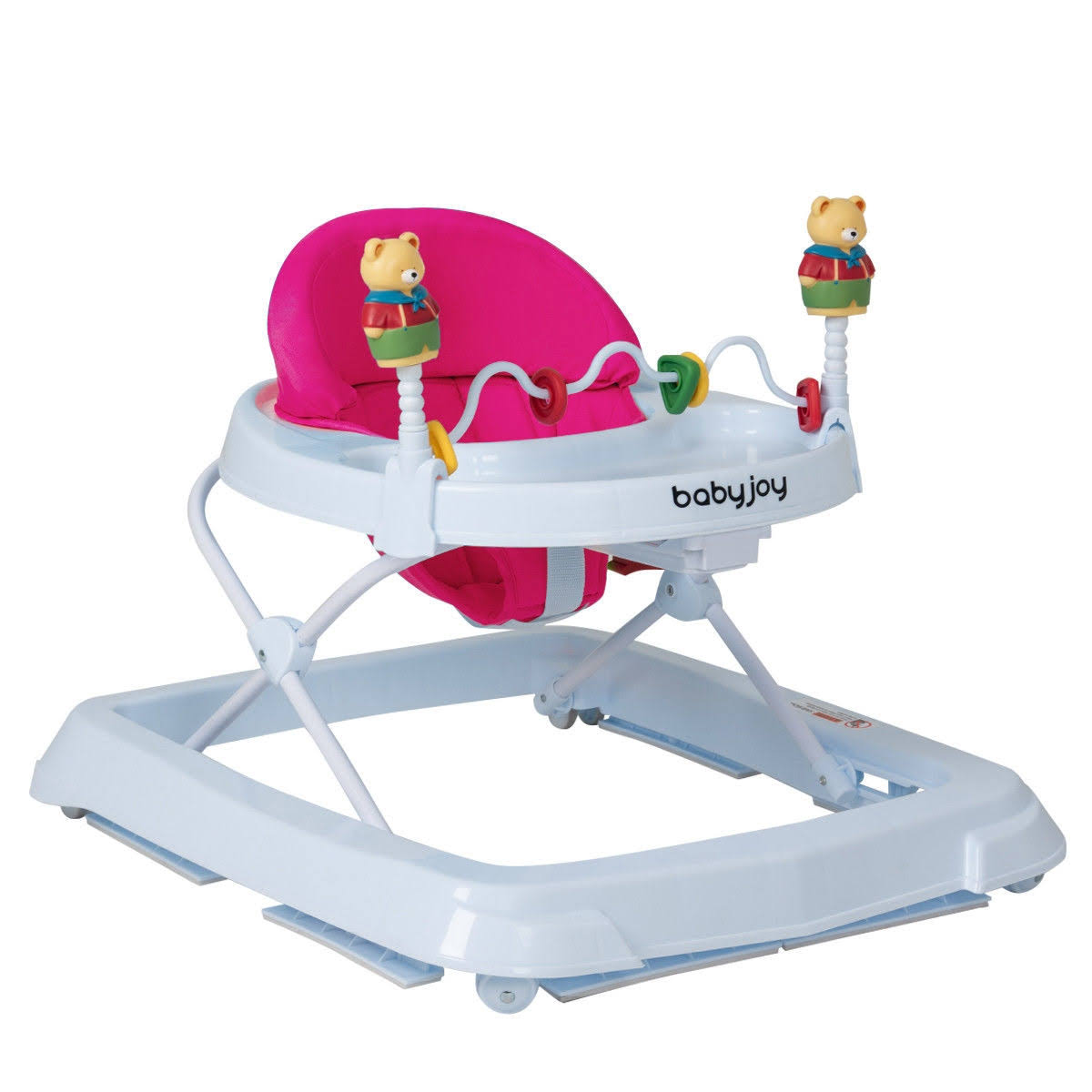 Adjustable Height Removable Folding Portable Baby Walker - Pink - Ritoyou