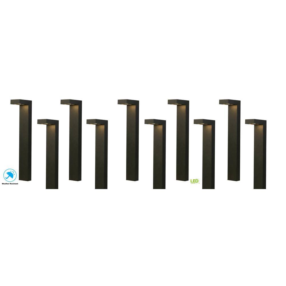 Hampton Bay Low-Voltage 3-Watt Black Outdoor Integrated LED Landscape ...