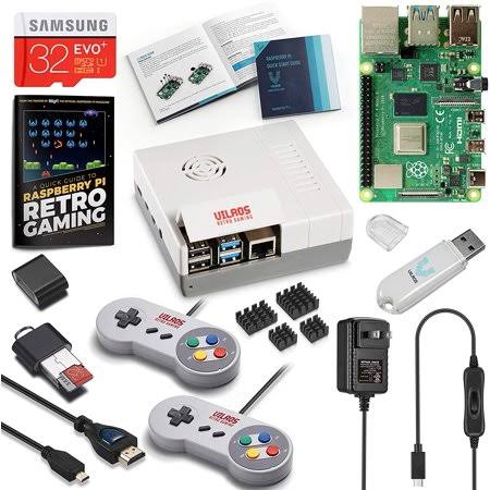 Vilros Raspberry Pi 4 Retro Gaming Kit with SNES Style Controllers and ...