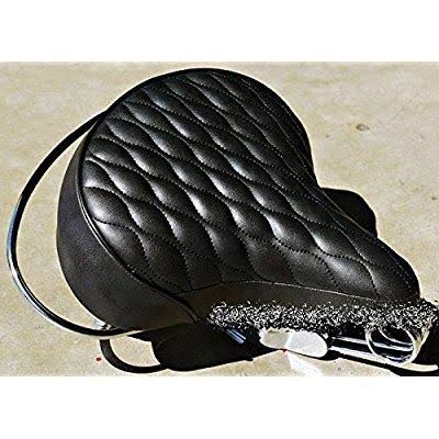Velo SD Saddle - Black, Classic Style Seat with Chrome Rail Handle Bar ...