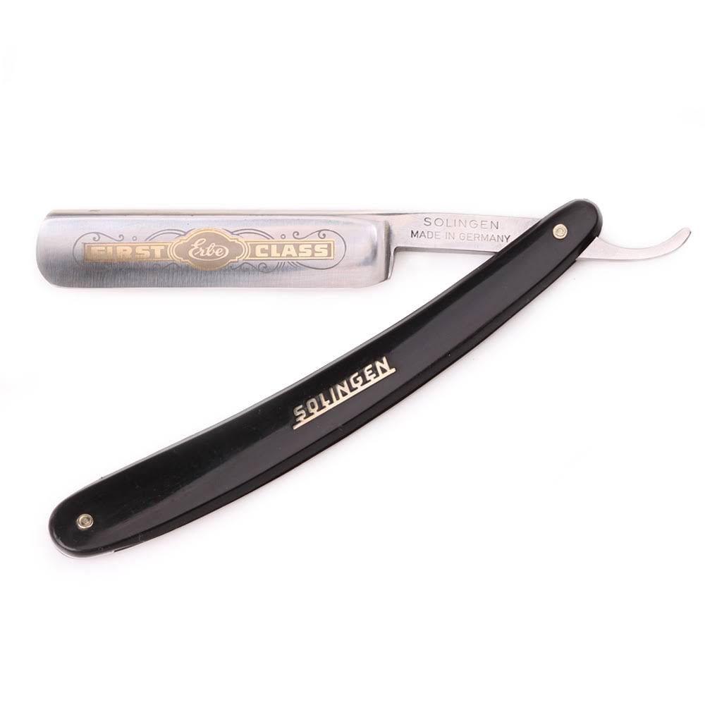 Erbe First Class 5/8x22 Full Hollow Straight Razor - Black Celluloid ...