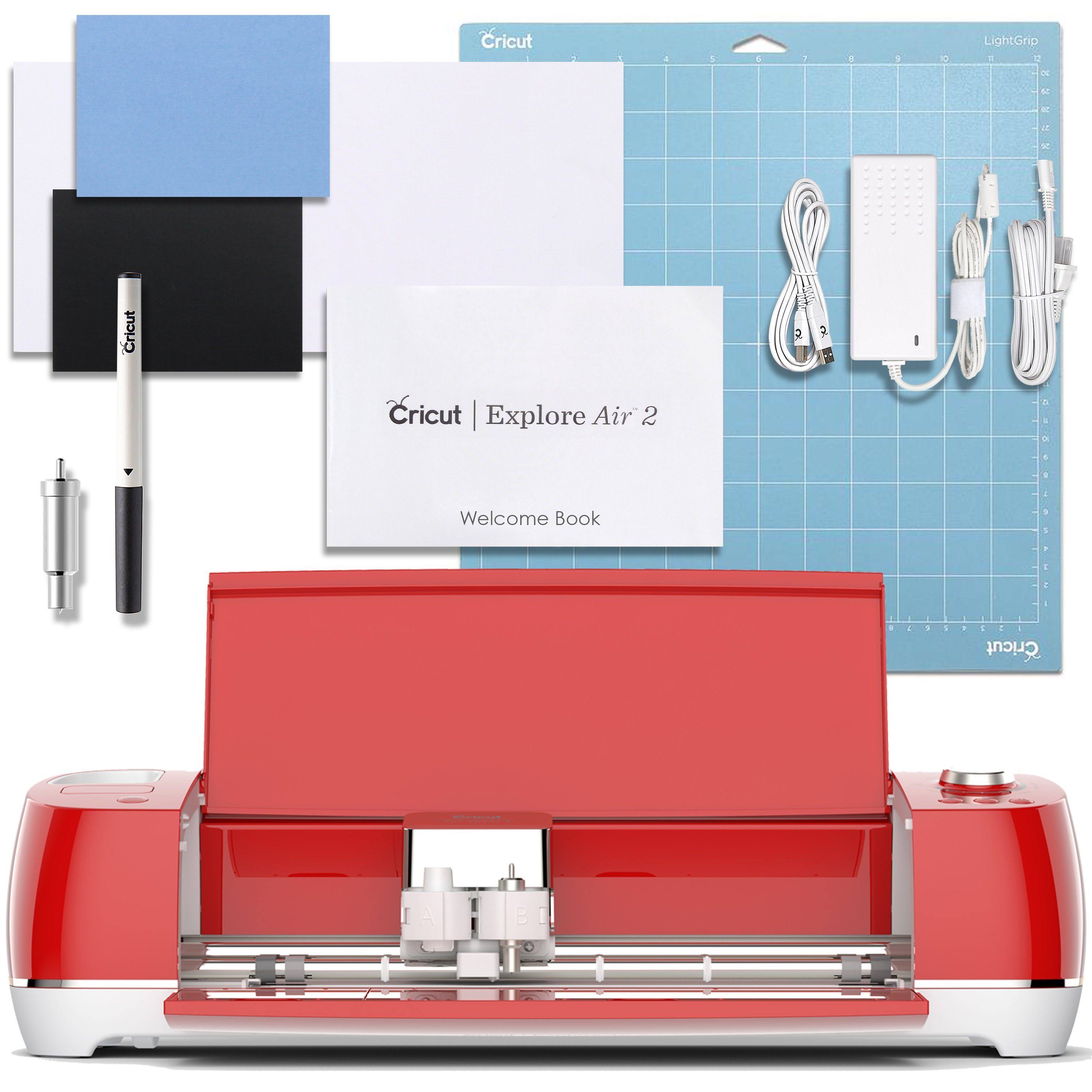 Cricut Red Explore Air 2 Deluxe Vinyl and Heat TRANSFER Vinyl Bundle ...