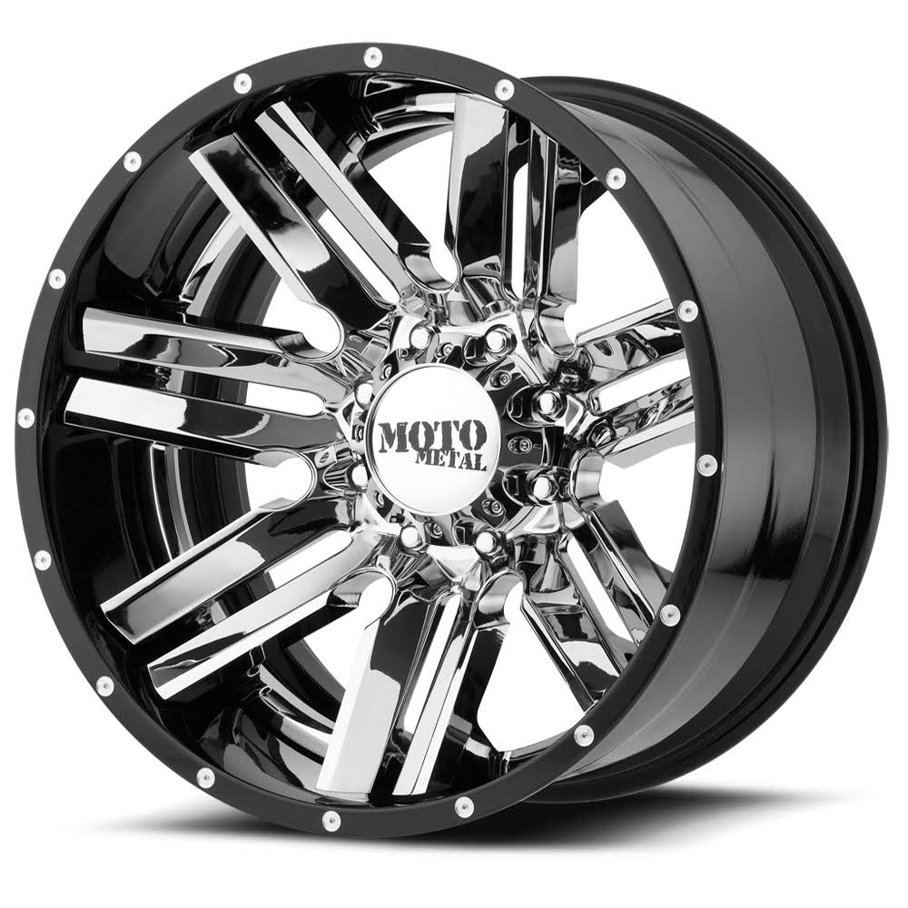 Moto Metal MO202 20x10 5x5x22 -18mm Chrome/Black Wheel Rim - Ritoyou