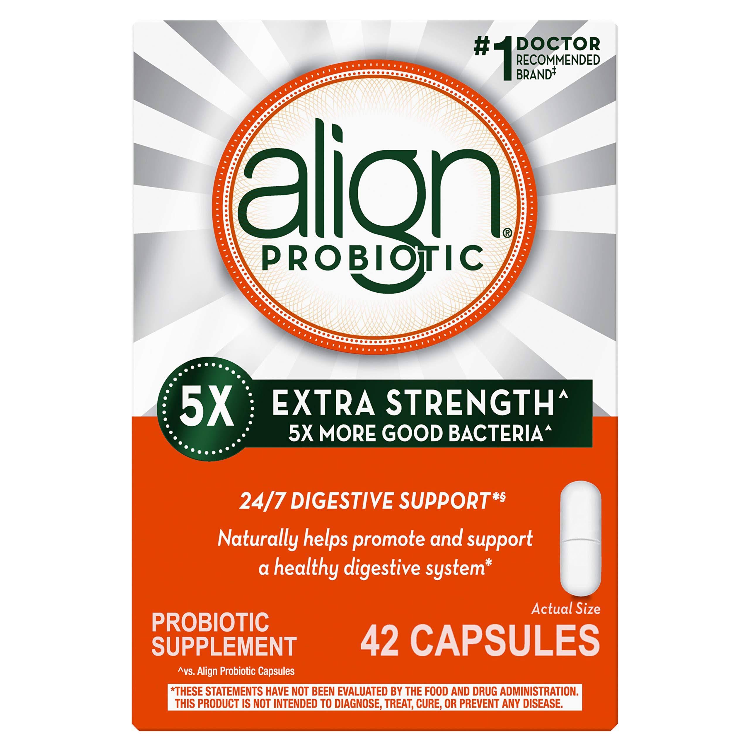 Align 5X Extra Strength Probiotic Supplement Capsules, 42 ct - Ritoyou