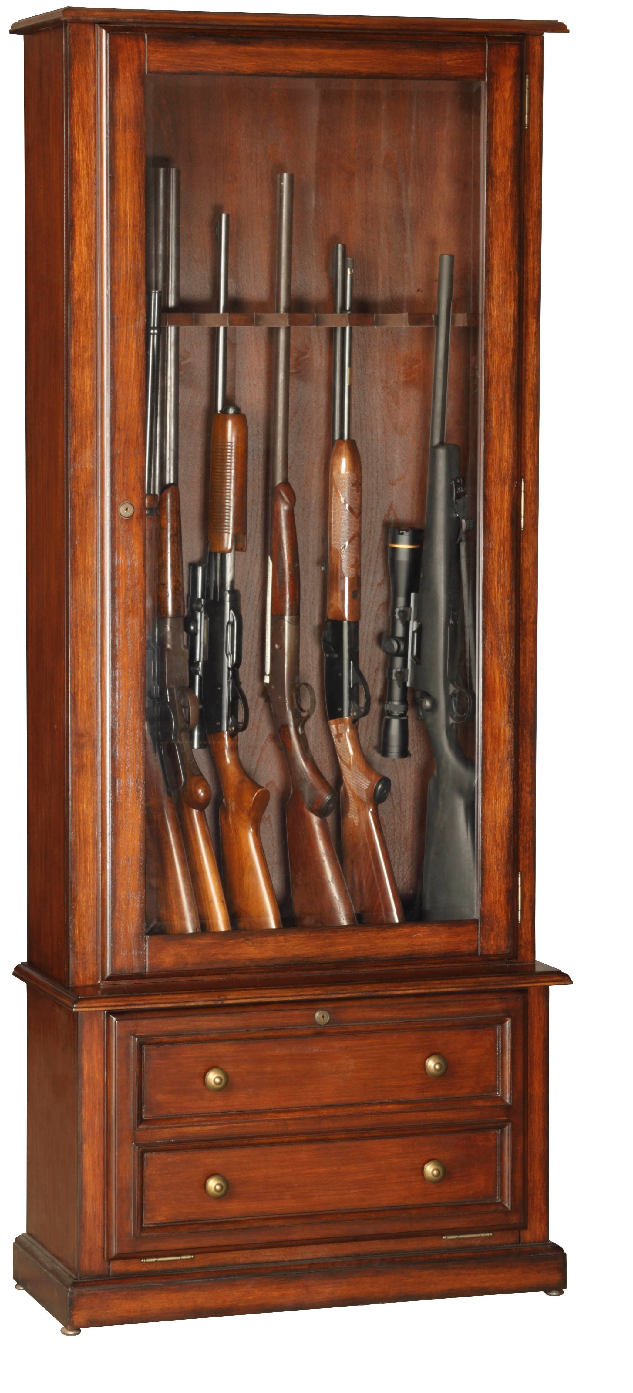 American Furniture Classic 8 Gun Cabinet , Medium Brown - Ritoyou