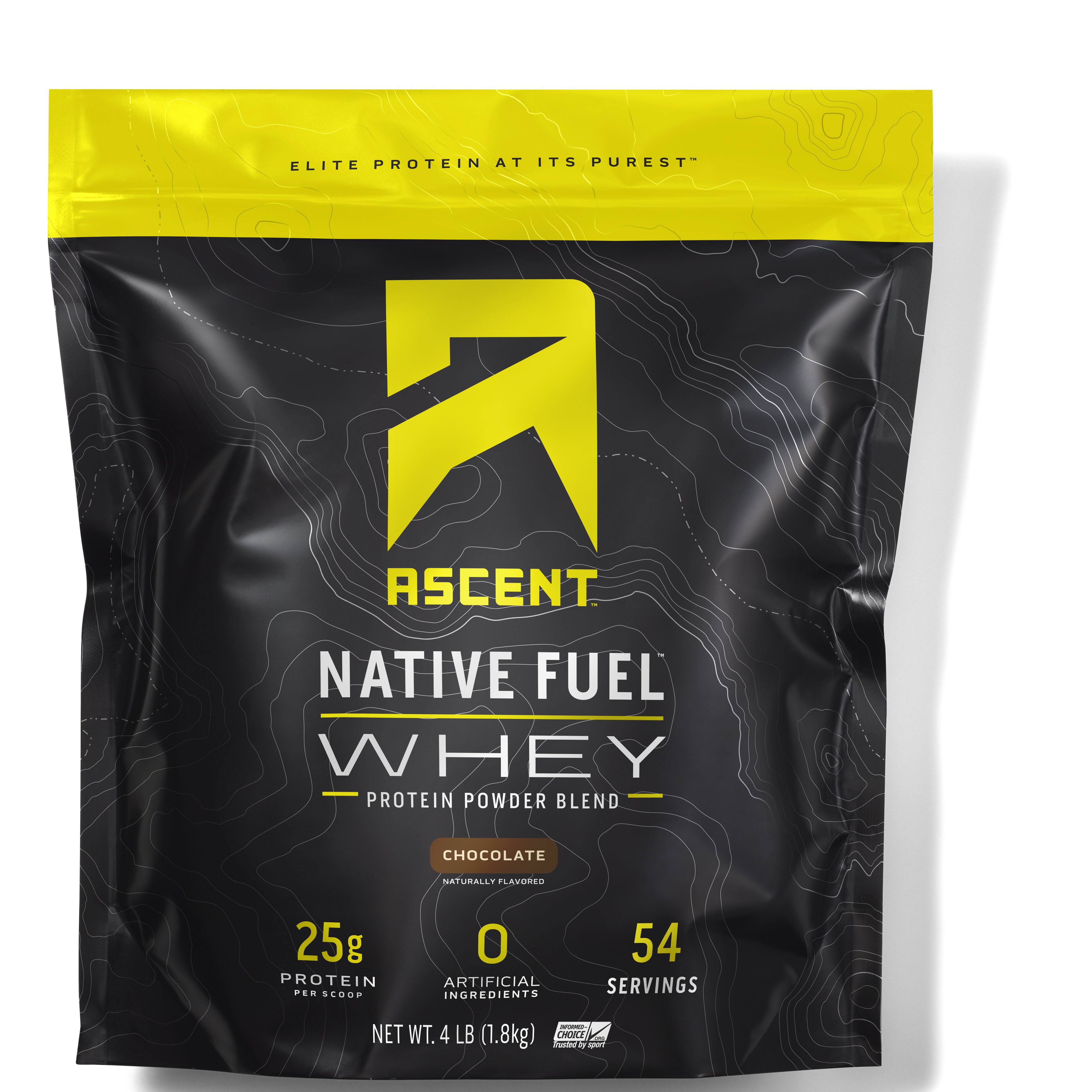 Ascent Native Fuel Whey Protein Powder - Chocolate - 4 lbs - Ritoyou