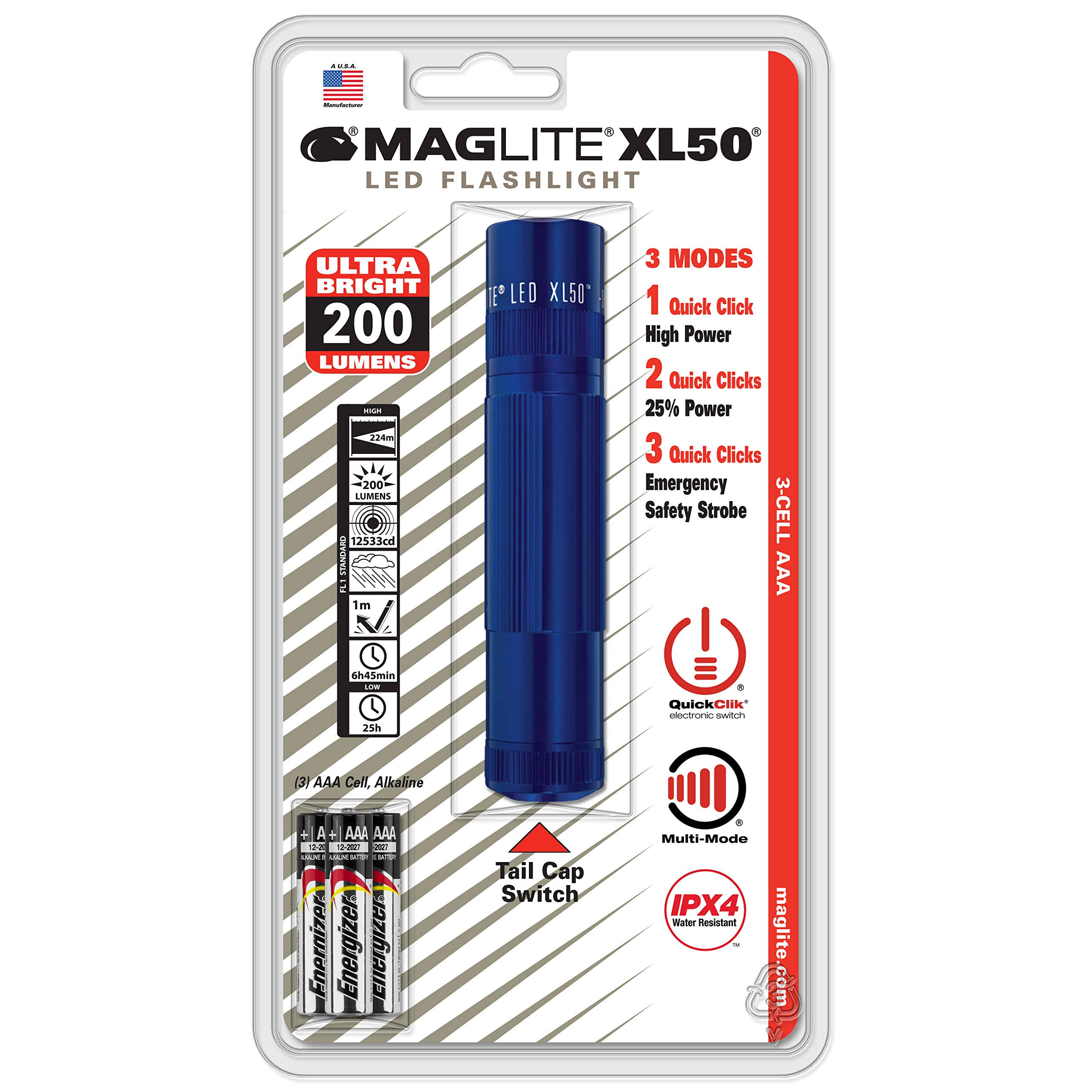 Maglite Xl50 LED 3-Cell AAA Flashlight Blue - Ritoyou