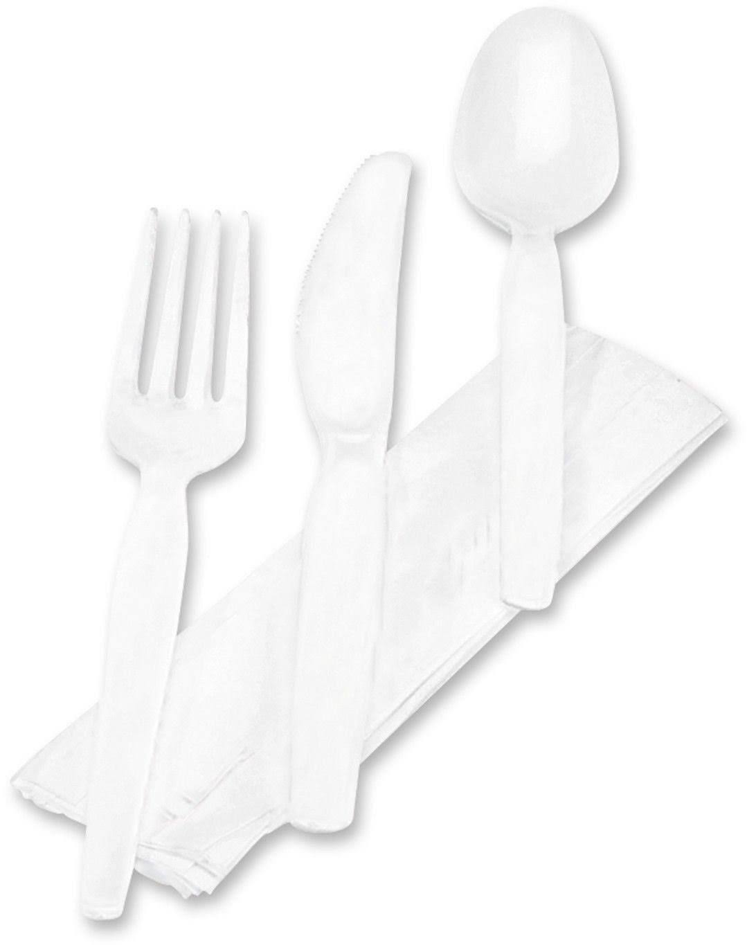 Dixie Wrapped Tableware-napkin Packets, Fork-knife-spoon-napkin, White ...