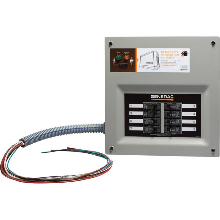 Generac HomeLink Prewired Manual TRANSFER Switch - 30 Amps, 8 Circuits ...