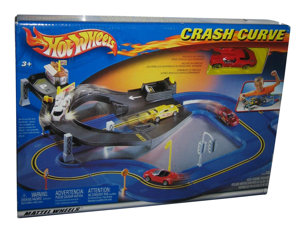 Hot Wheels Crash Curve (2002) Mattel Toy Car Race Track Playset - Ritoyou