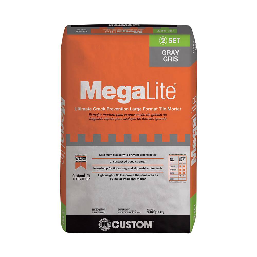 Custom Building Products Megalite 30 lb. Gray Crack Prevention Mortar - Ritoyou