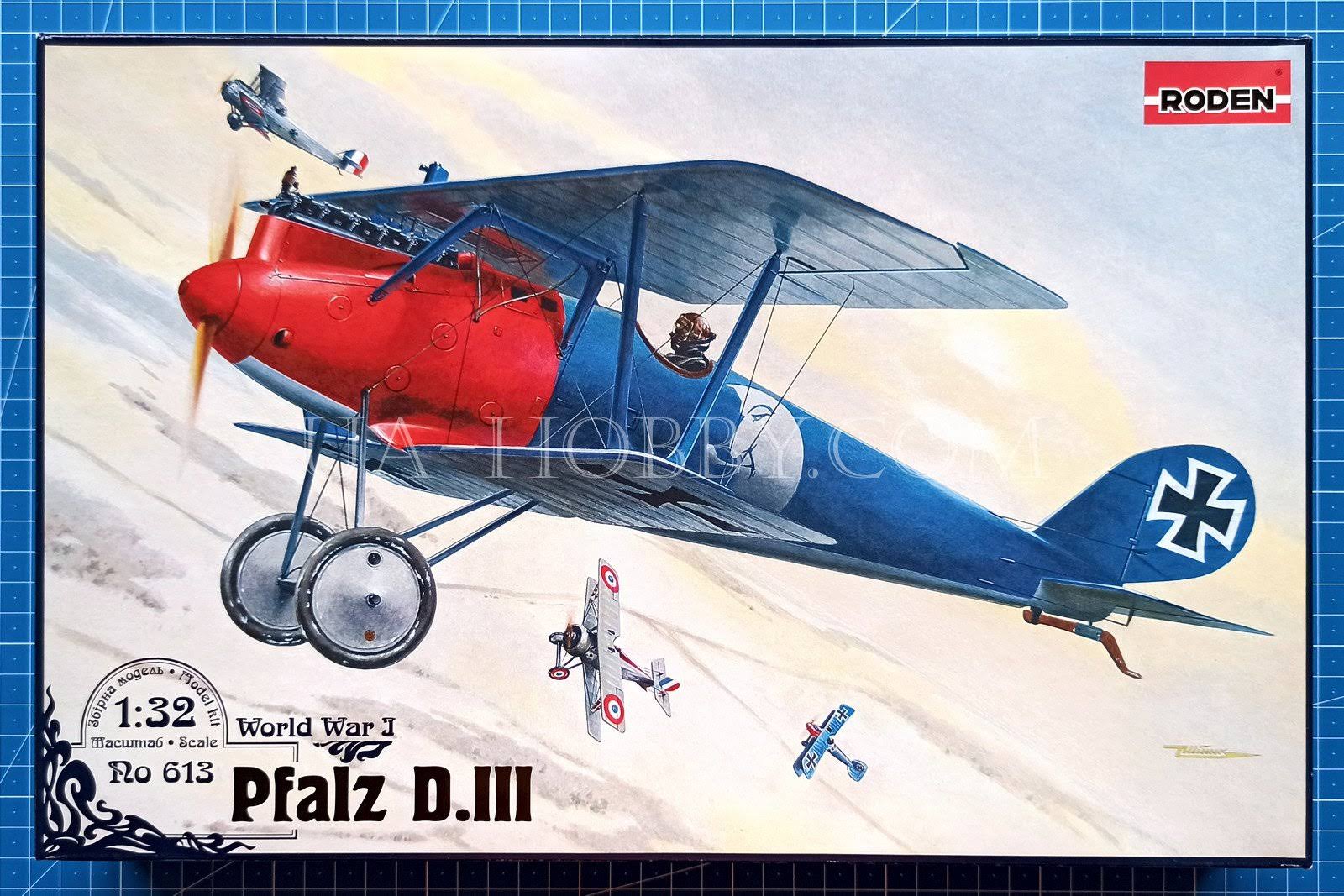 Roden Pfalz D.IIIS German Biplane Fighter Airplane Model Kit - Ritoyou