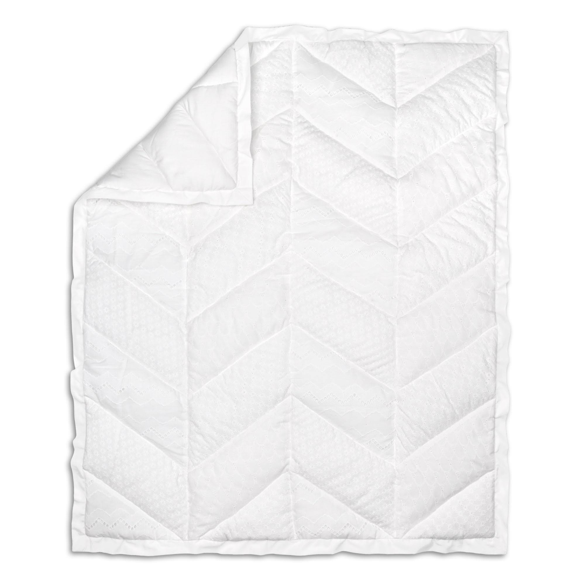 The Peanut Shell Taylor Quilt Baby Blankets, White - Ritoyou