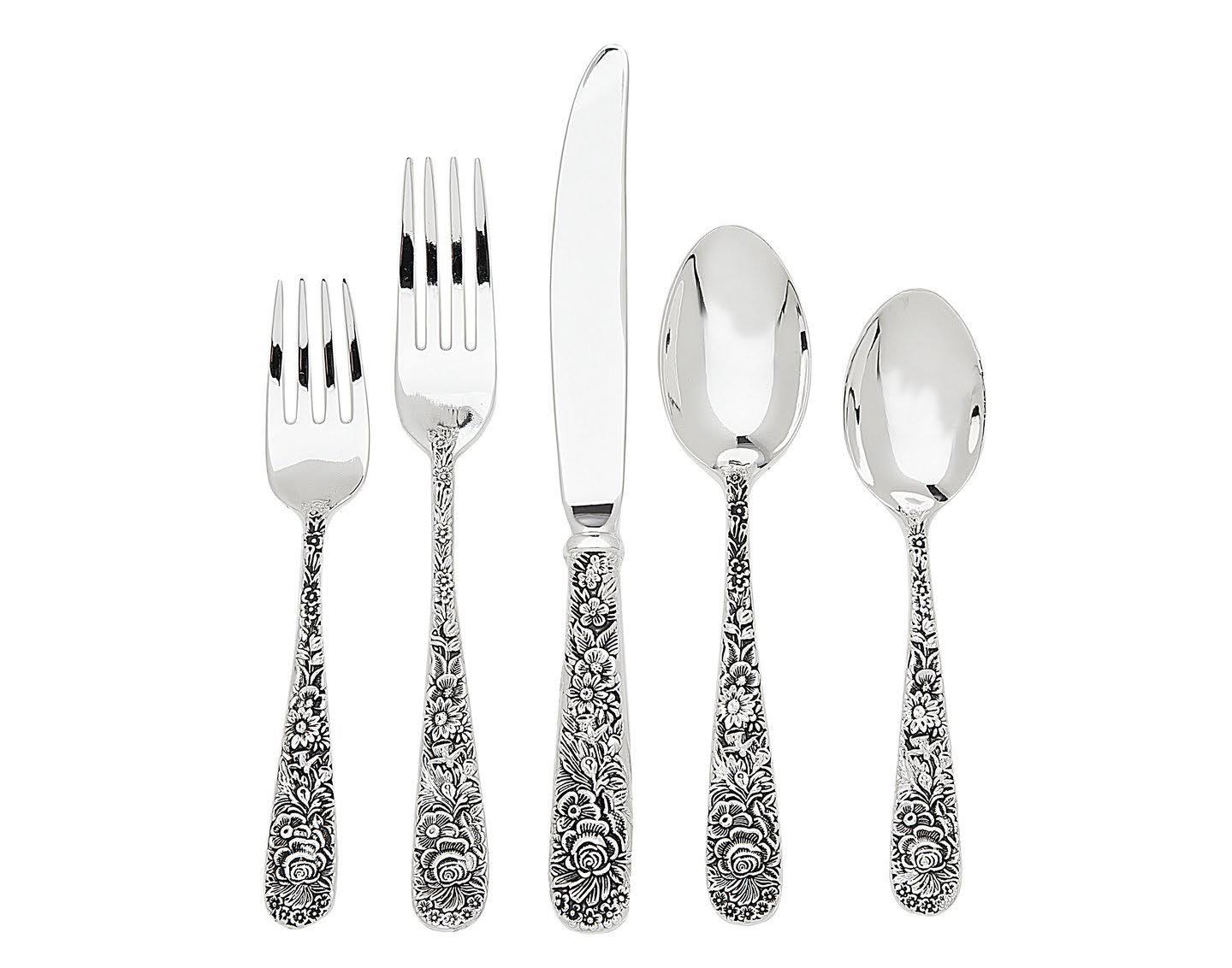 Godinger Olde Bouquet 65-Piece Flatware Set Silver - Ritoyou