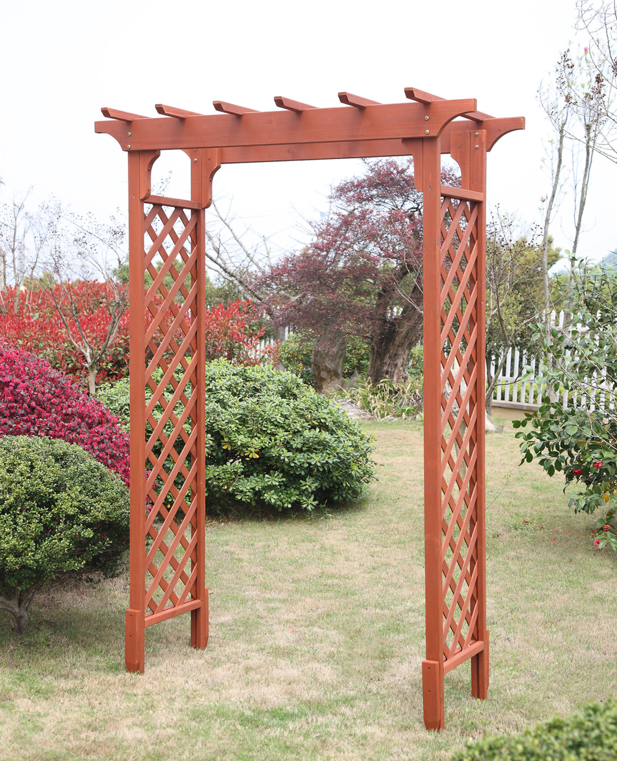 Convenience Concepts Deluxe Red Cedar Garden Arbor - Ritoyou