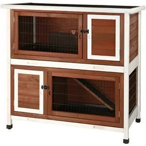 Trixie Natura 2-Story Rabbit Hutch, Brown/White - Ritoyou