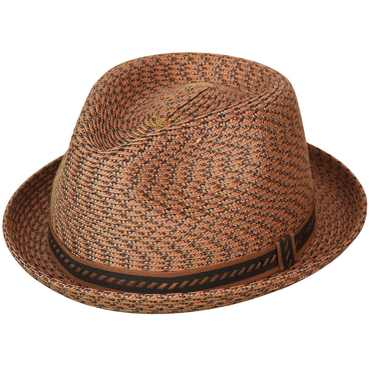 Mannes - Bailey Poly Braid Toyo Straw Trilby Hat - Orange - Small - Ritoyou
